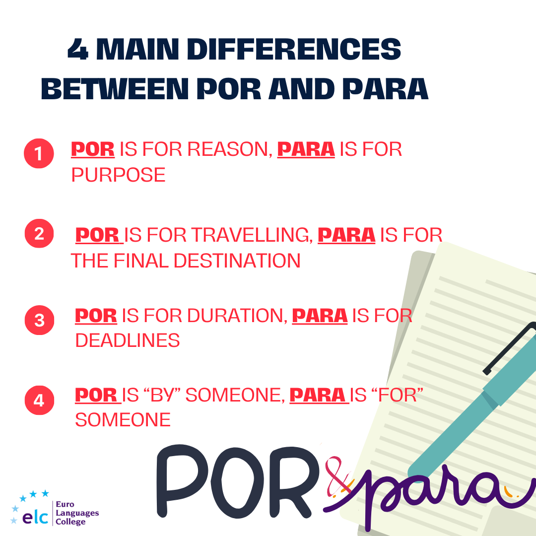 Por vs Para: 4 key differences • Euro Languages College